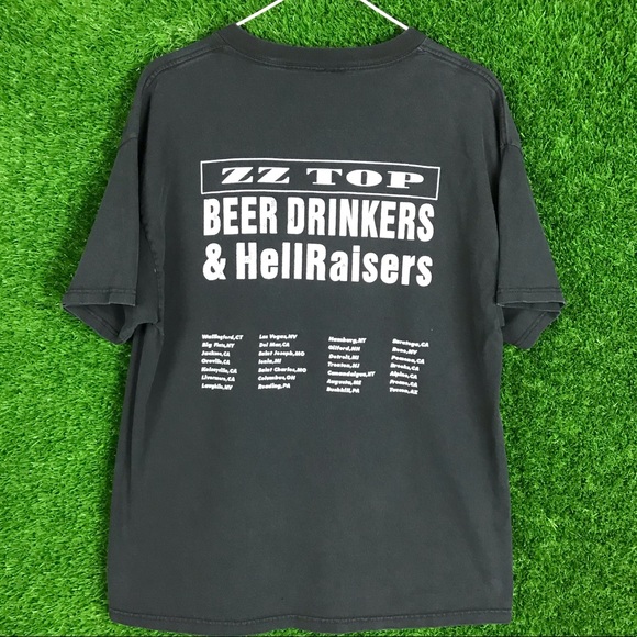 ZZ Top | Shirts | Zz Top Beer Drinkers Hell Raiser Rock Tour Shirt ...
